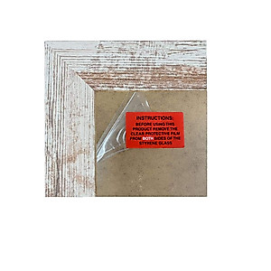 FRAMES BY POST Metro Picture Photo Frame Distressed White with Light Grey Mount 50 x 40 cm Image Size A3 Plastic Glass