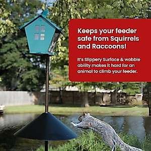 Predator Guard Squirrel Baffle - Protects Hanging Bird Feeders and Poles - Raccoon and Squirrel Proof Your Bird Feeders and Bird Houses - Anti-Rust Galvanized Steel - 17 inch