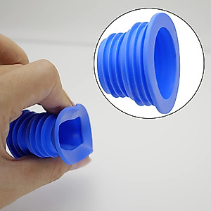 LYMGS Universal Fit Drain Pipe Hose Silicone Plug, Washing Machine Drain Hose Sealing Plug Kitchen Pipe Sewer Seal Ring Laundry Room Bathroom Bathtub, Black White Blue 3 Pack