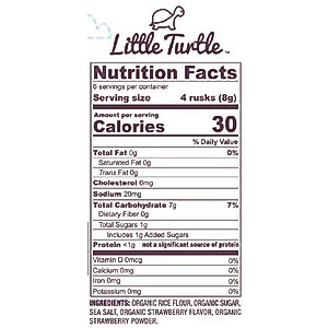 Little Turtle Rice Teethers Combo Pack, Organic Strawberry & Blueberry & Carrot Flavor, 12 wrapped 2 Pack, 4 Count