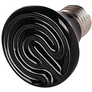 Lxcom Lighting 25 Watt Mini Reptile Heat Lamp Bulb 25W 60MM Pet Infrared Ceramic Heat Emitter for Brooder Coop, Lizard, Lambs, Snake, No Light, Black, 110V( 4 Pack)