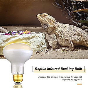 WUHOSTAM 2 Pack 100W Reptile UVA Infrared Heat Lamp, Basking Spot Bulb Soft White Light, Simulated Natural Sunlight Heating Lamp for Lizard,Tortoise,Bearded Dragon, Hedgehog,Reptiles and Amphibians
