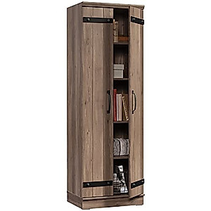 Sauder HomePlus 2-Door Farmhouse Storage Cabinet Salt Oak, Salt Oak Finish