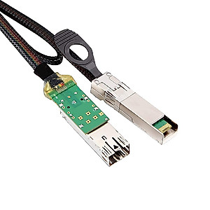 10Gtek 10G SFP+ to SFP+ Extender Cage with EEPROM on Cage Side, 3M Flat Cable in Nylon Jacket, 30AWG, 30cm