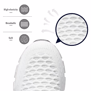 Men's Slip on Walking Running Shoes Blade Tennis Casual Fashion Sneakers Comfort Non Slip Work Sport Athletic Trainer White