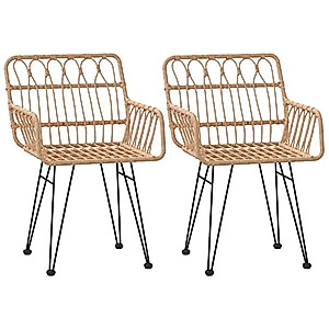 Camerina 3 Piece Patio Dining Set Outdoor Patio Dining Set Outdoor Patio Furniture Patio Set Patio Table and Chairs Set Poly Rattan 3157829