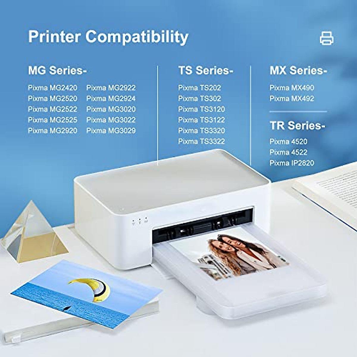 PG245 CL-246 Ink Cartridge Replacement for Canon PG-245XL CL-246XL for Canon PIXMA MX490 MX492 MG2520 MG2522 MG2920 MG3022 TS202 TS3120 TS3320 IP2820 (1 Black+1 Tri-Color)