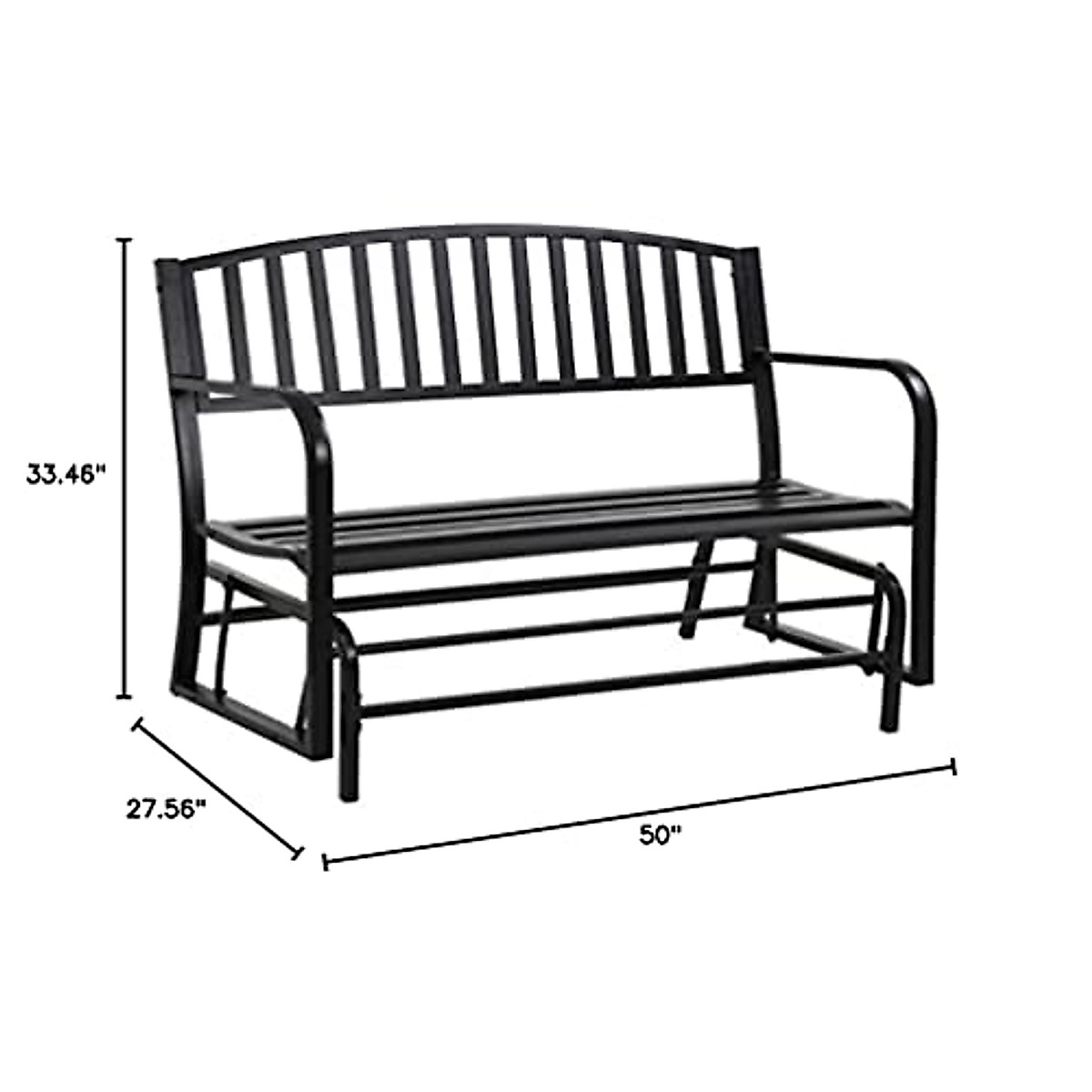 FDW Patio Glider Bench Garden Bench for Patio Outdoor Bench Metal Bench Park Bench Cushion for Yard Porch Clearance Work Entryway