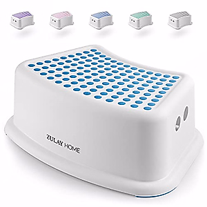 Zulay Home Step Stools for Bathroom Sink with Anti-Slip Surface & Base - Kids Step Stool for Toddlers Potty Training, Kitchen, Living Room, Bedroom, Toy Room (Blue)