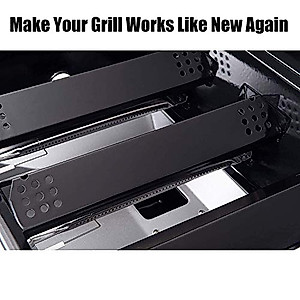 MONIBAQ Grill Replacement Parts for Nexgrill Deluxe 6 Burner 720-0896B 720-0896C, for 5 Burner 720-0896 720-0882A 720-0925, 6 pcs Porcelain Steel Flame Tamers Heat Shields Plates+Burner Tubes Kit