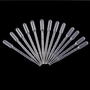 DIYASY 25 Pcs 3ML Plastic Transfer Pipettes,Disposable Graduated Pipettes Eye Dropper for Lab Science Multi- Purpose and Makeup Tool.