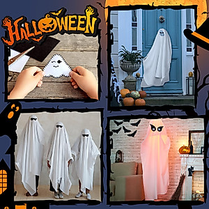 HunnmingRe 5 Yard x 55 Inch Halloween Fabric Ghost Costume Fabric White Quilting Cotton Fabric for Halloween DIY Witch Party Hooded Vampires Cape Cloak Ghost Dog Costume Trick or Treat Sewing Crafts