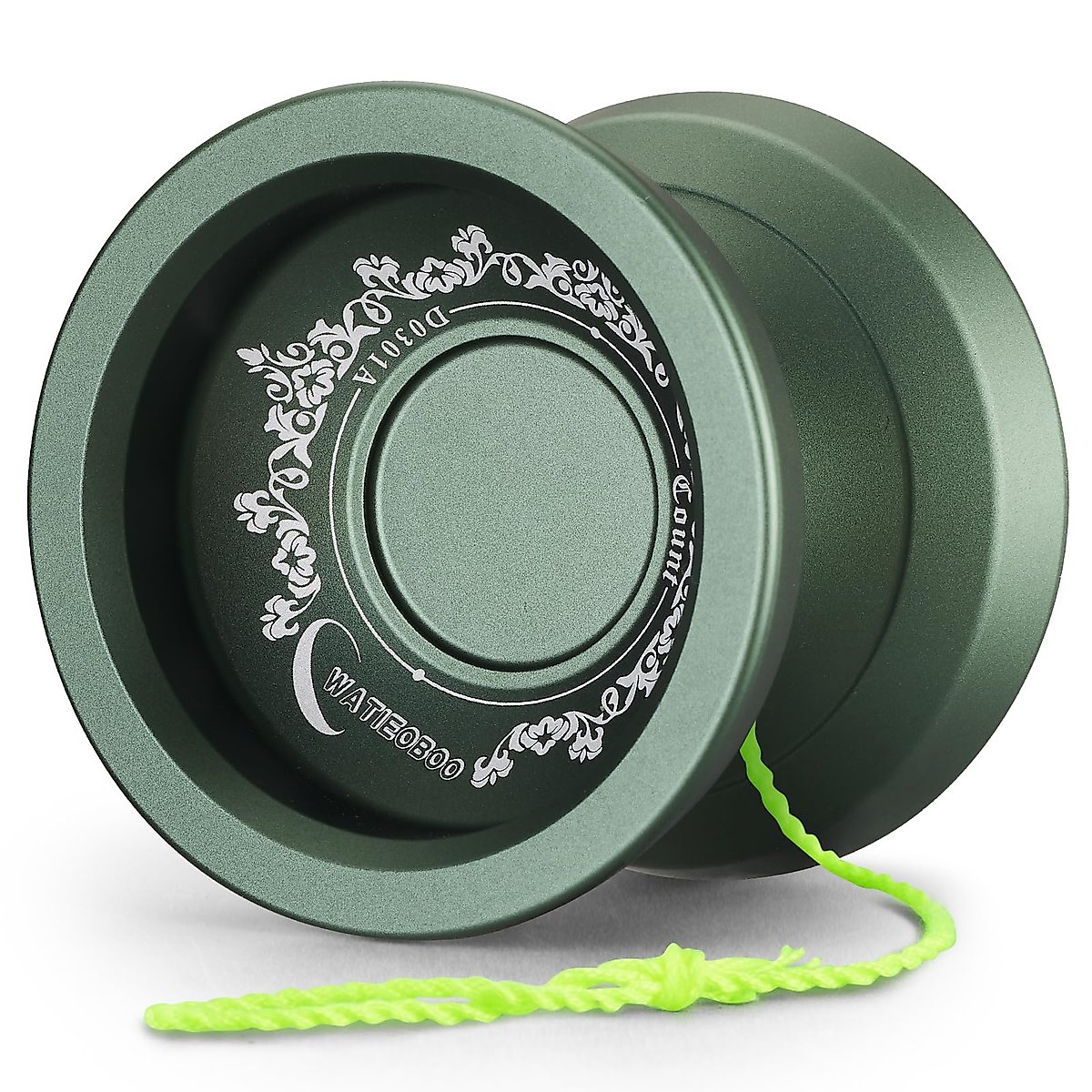 WATIEOBOO Yoyo Professional, Metal Unresponsive Yoyo for Kids Beginners, Adults Intermediate-Advanced Players with Glove and 10 Replacement Yoyos Strings(N Army Green)