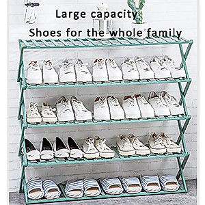WUQIAO Foldable Large Shoe Rack Stackable Storage Shelves, No Need to Install, Stable and Durable, 5 Levels Large Capacity, Can Be Used As Decorative Racks and Flower Stand