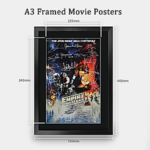 HWC Trading Star Wars - The Empire Strikes Back Movie Poster Cast Signed 16 x 12 inch Framed Gift Printed Autograph Film Print Photo Picture Display - 16" x 12" Framed