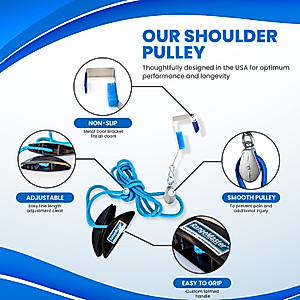 RangeMaster BlueRanger Shoulder Pulley w/ Patient Guide, Aids Recovery, Rehabilitation & Range of Motion | Metal Bracket (FSA/HSA Approved)