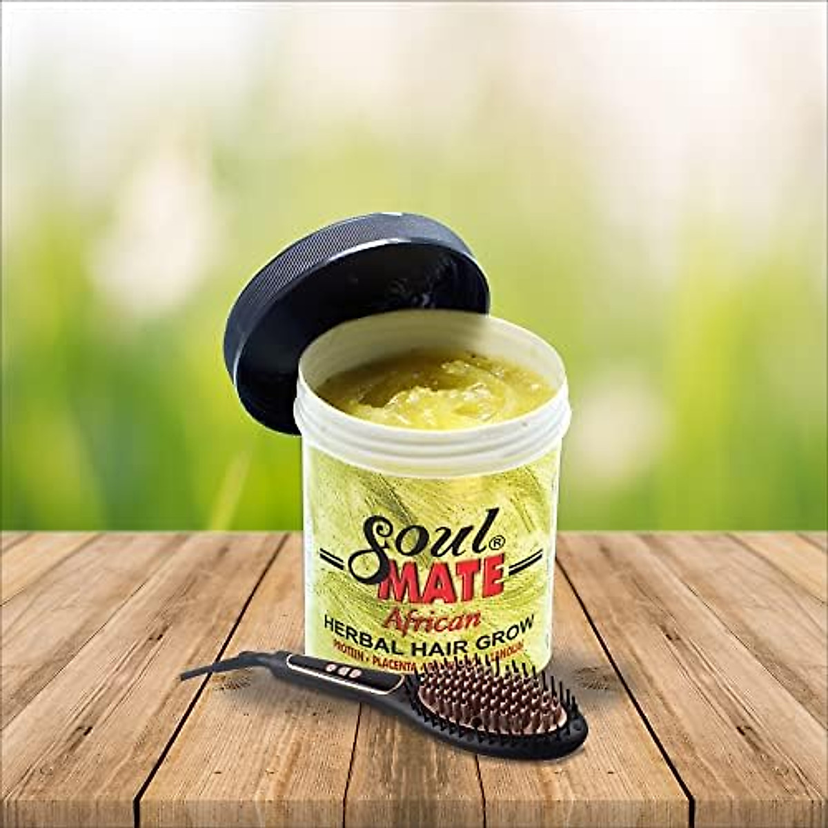 Soulmate African Herbal Hair Grow Cream 12.5 oz | Moisturizing Cream with Jojoba Oil for Smooth & Shiny Hair | Pure Remedy for Scalp Thinning, & Breakage | Natural Conditioner for All Hair Types