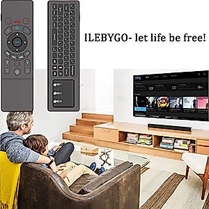 ILEBYGO Air Mouse for Android tv Box, Rechargeable Mini Wireless Keyboard and Air Remote Control Touchpad with RGB Backlit T6 for Android TV Box, PC, Projector, HTPC etc.