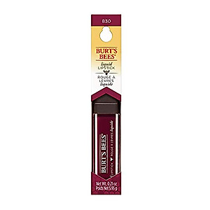 Burt's Bees 100% Natural Glossy Liquid Lipstick, Wine Waters, 1 Tube