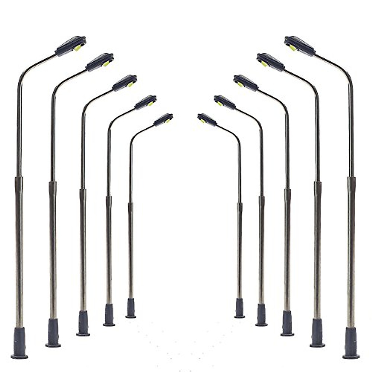 LQS06WM 10pcs Model Railway Train Lamp Post Street Warm White Lights N Scale LEDs New