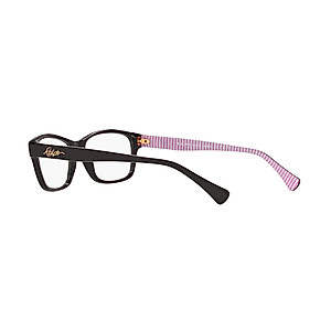 Ralph by Ralph Lauren Women's RA7108 Rectangular Prescription Eyewear Frames, Shiny Black Glitter/Demo Lens, 52 mm