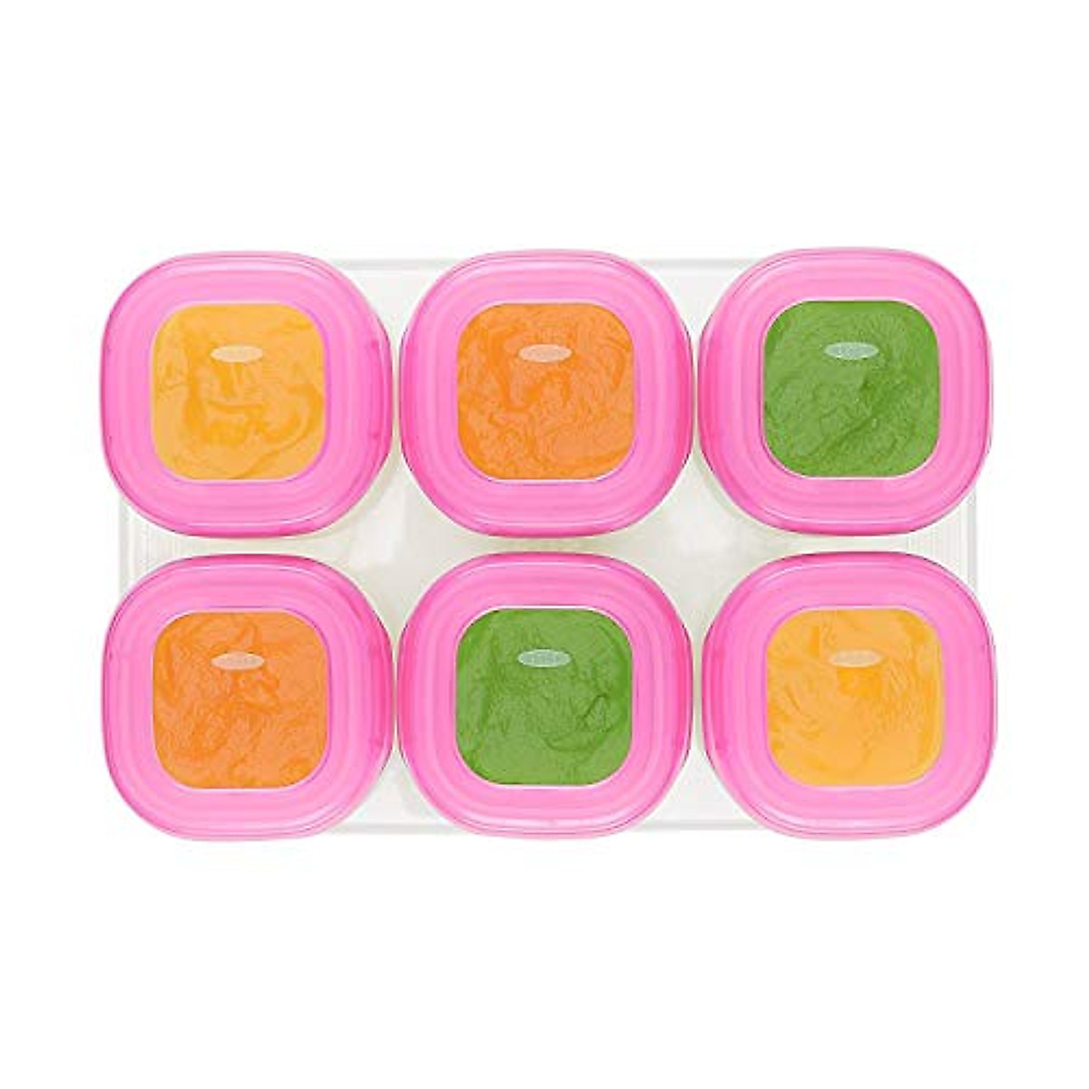 OXO Tot Baby Blocks Freezer Storage Containers, Pink, 2 Ounce Set of 12