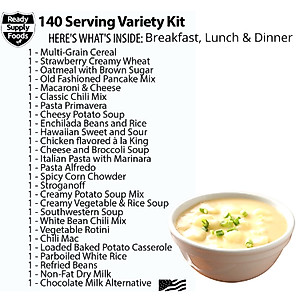 Ready Supply Food Survival Food 25 Year Shelf Life Breakfast, Lunch & Dinner Emergency Food Supply (Extra Large) 2X Bigger Than Competitors | Freeze Dried Food Bucket Long Term Food Storage |
