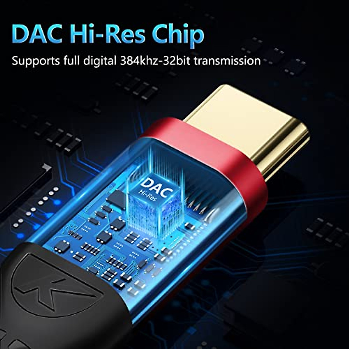 Kinsound USB Type C to 3.5mm Headphone Jack Adapter, 32bit Hi-Res Sound Quality, USB C to Audio Adapter Compatible with Samsung Galaxy S22/S21/S20 Plus,Pixel 6/5/4, iPad Pro, OnePlus,Motorola, Red