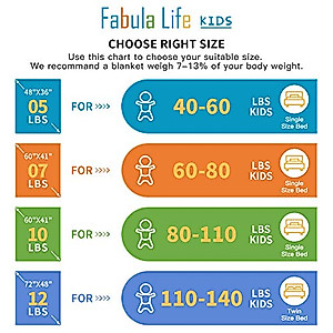 Fabula Life Adult Weighted Blanket(12lbs, 72”x48”, Twin Size), Heavy Blanket with Premium Breathable Cotton and Micro Glass Beads, Calm Deep Sleep