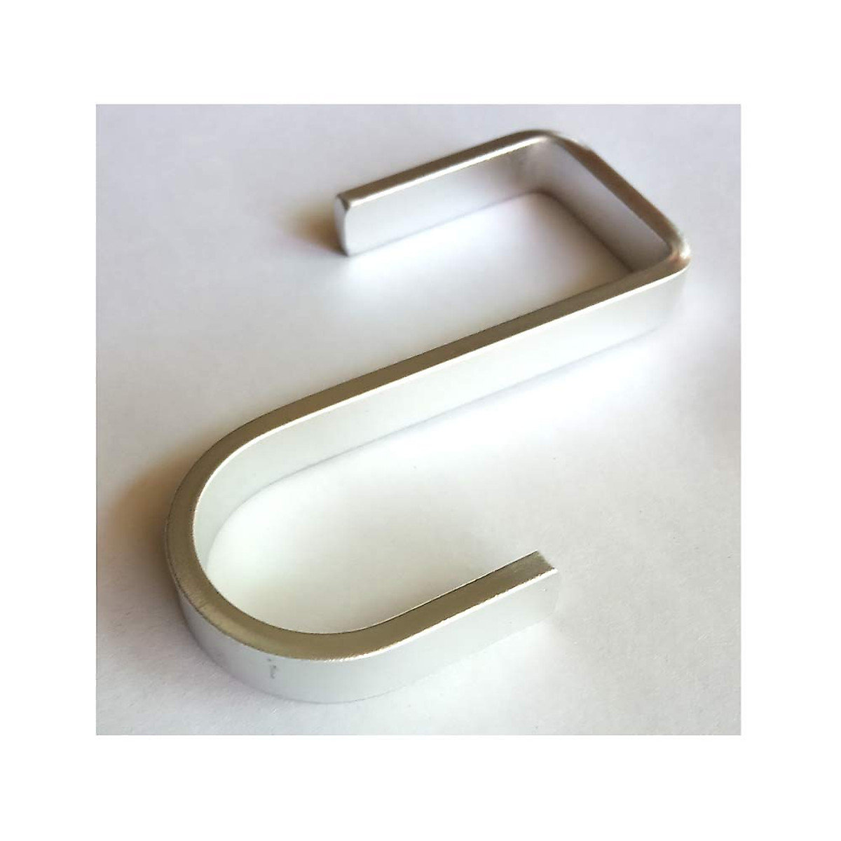 DANXQ Square Tube Hook Flat Aluminum Alloy Tube Hook,5 PCS (S Hook-for 2.5 cm)