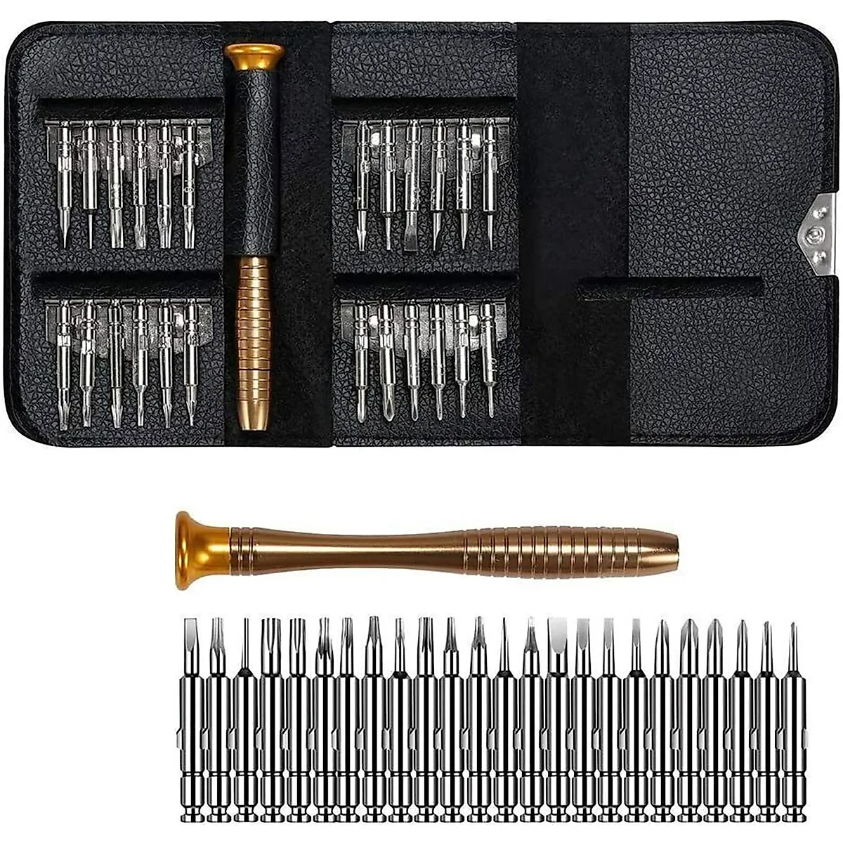 Jstcmadby 25pcs Mini Screwdriver Set Hand Tool Repair Kit for Eyeglasses Laptop Watch