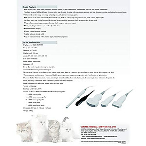 CONTEC Vet/Veterinary/Animal Portable B-Ultrasound Scanner with Tow Probes Convex and Rectal Probe for Cattle,Horse,Camel,Equine,Goat,Cow,Sheep and Pig