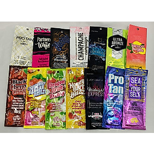 10 NEW ASSORTED INDOOR TANNING BED LOTION, Gluten Free PACKETS SAMPLES PACKETTES for Medium Deep