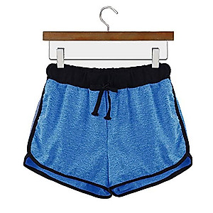 Hot Sale Drawstring Shorts, Thenlian Womens Patchwork Mid Waist Loose Shorts Waist Ringer Shorts Pants(XL, Blue)