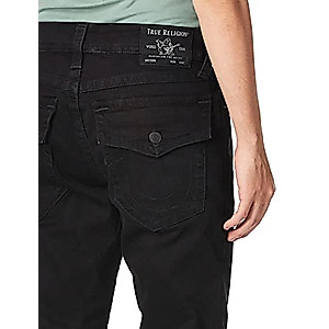 True Religion Men's Rocco Skinny Fit Jean with Back Flap Pockets, Body Rinse Black, 32W X 32L