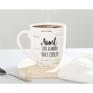 Pearhead Aunt: Like a Mom Only Cooler Ceramic Mug, Best Aunt Gifts, Niece and Nephew Gifts, Coffee Mug, 16 oz