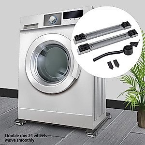 Heavy Duty Extendable Appliance Rollers Mobile Washing Machine Base Stand, 300KG 24 Wheels Extensible Appliance Roller for Washing Machines, Refrigerators, Dryers, Dishwashers