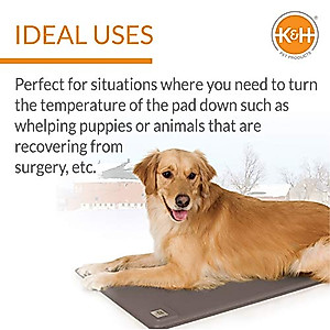 K&H Pet Products Deluxe Lectro-Kennel Heated Pad Medium Gray 16.5" x 22.5" 60W