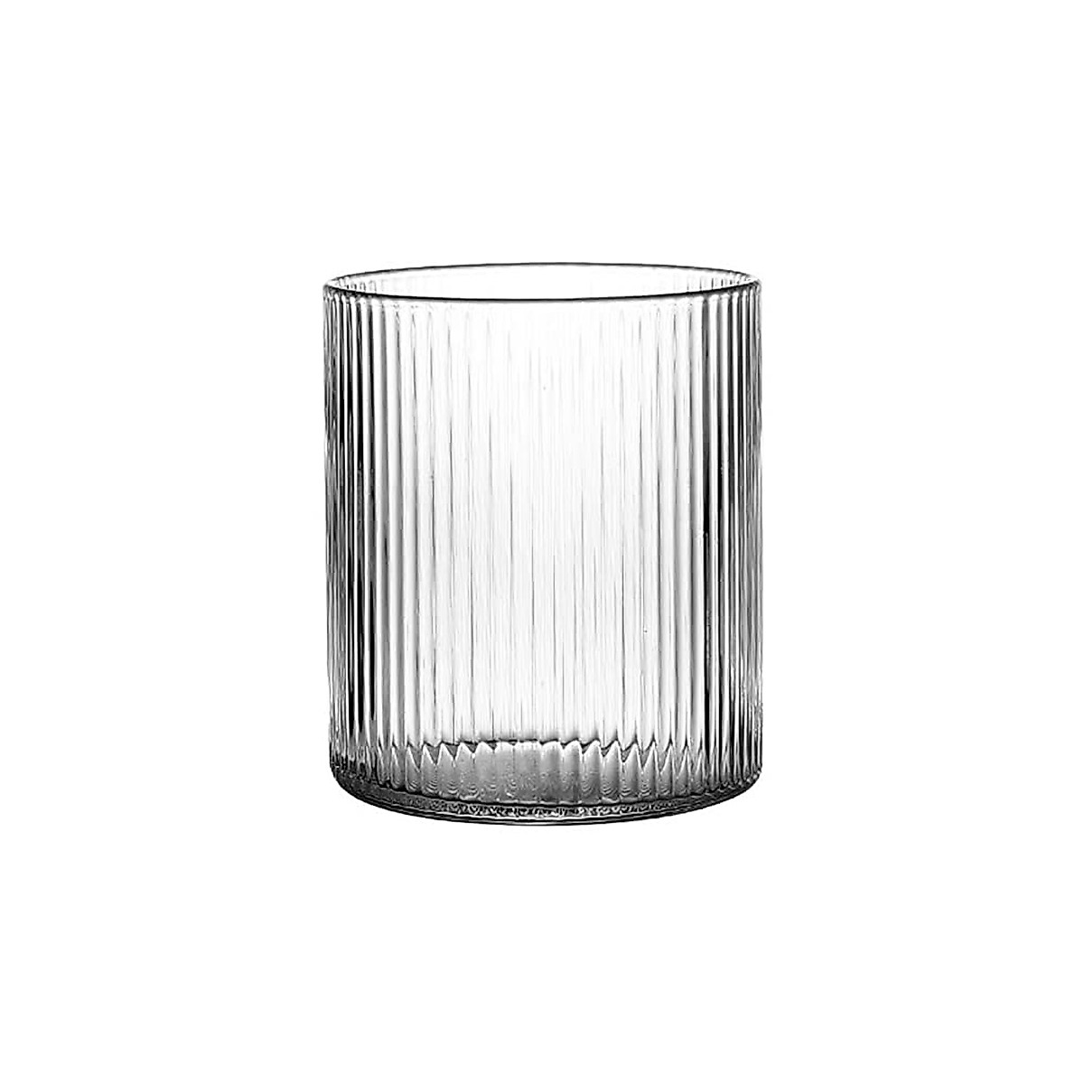 NF Old Fashioned Whiskey Glasses ,Retro Vertical Striped Glass Beverage Cups Glassware for Water, Beer, Juice, Bar Liquor Decor Gift (Thin line)