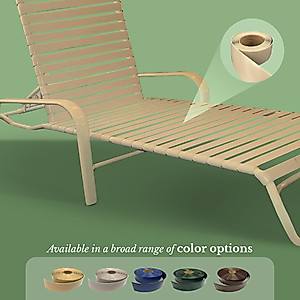 1.5" Wide x 200' Roll Vinyl Strap for Patio Chairs, Lawn Furniture, and Deck Chairs, Make Your Own Replacement Straps, (Dove Beige)