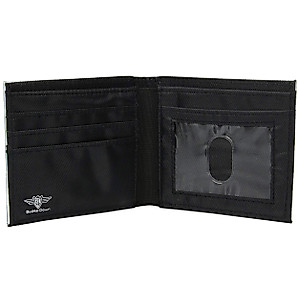 Buckle-Down mens Buckle-down Canvas Bifold - Ford Mustang Black/White Logo Centered Wallet, Multicolor, 4.0 x 3.5 US