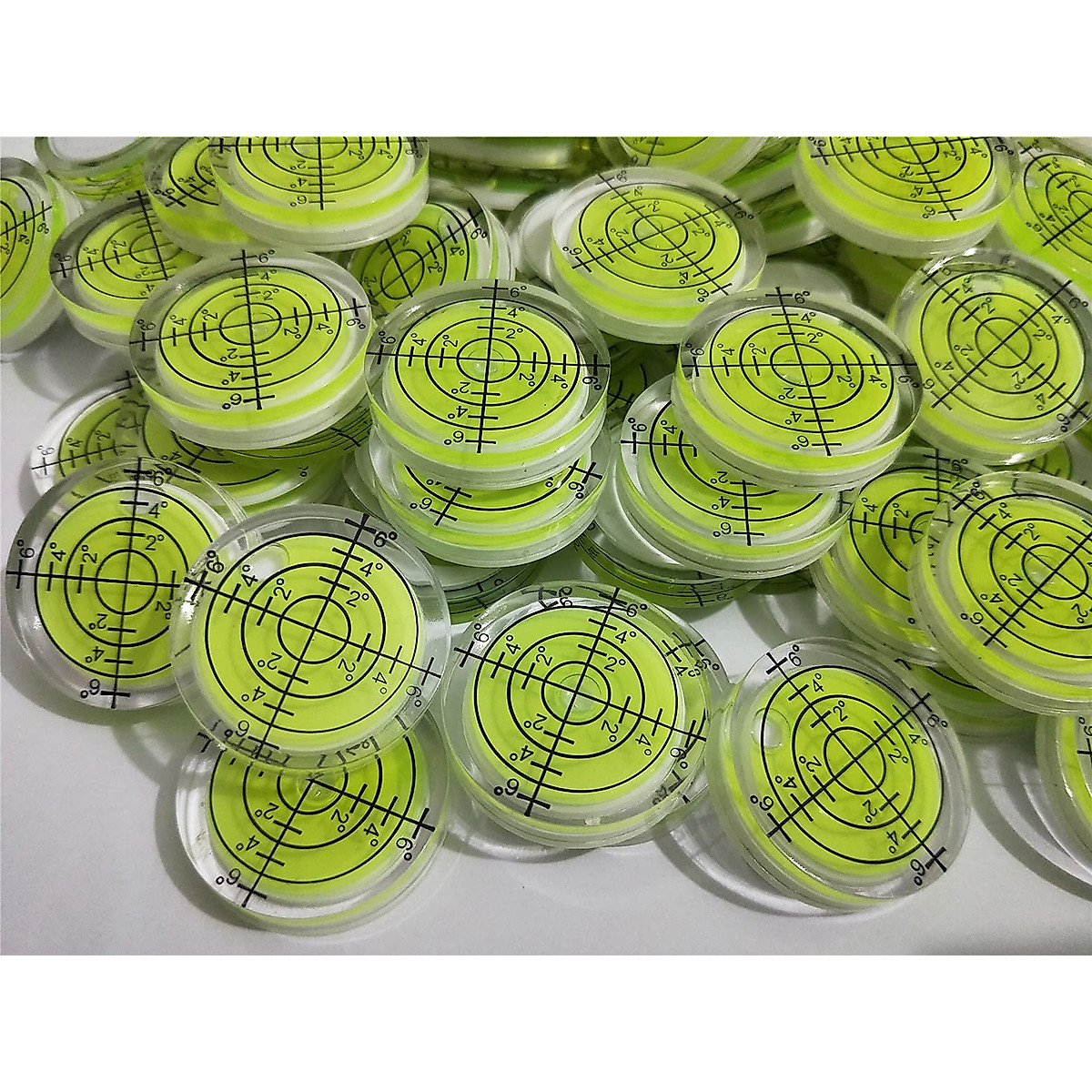 6Pcs Bubble Spirit Levels 32x7mm Degree Mark Round Circular Level Bubble Leveling Tool Precision Measuring Layout Tools