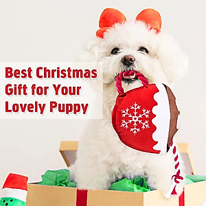 Vansolinne Christmas Dog Squeaky Toy Plush Dog Toys for Small Dogs with Squeakers Interactive Puppy Chew Toys Cute Soft Stuffed Dessert Set of 4