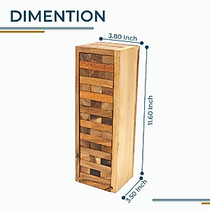 BSIRI Wood Tumbling Tower Game - Ideal for Party Games, Kids Games, Building Games, Camping Games, Outdoor Games for Adults and Family, Classic Stacking Block Games for Challenging Your Skills