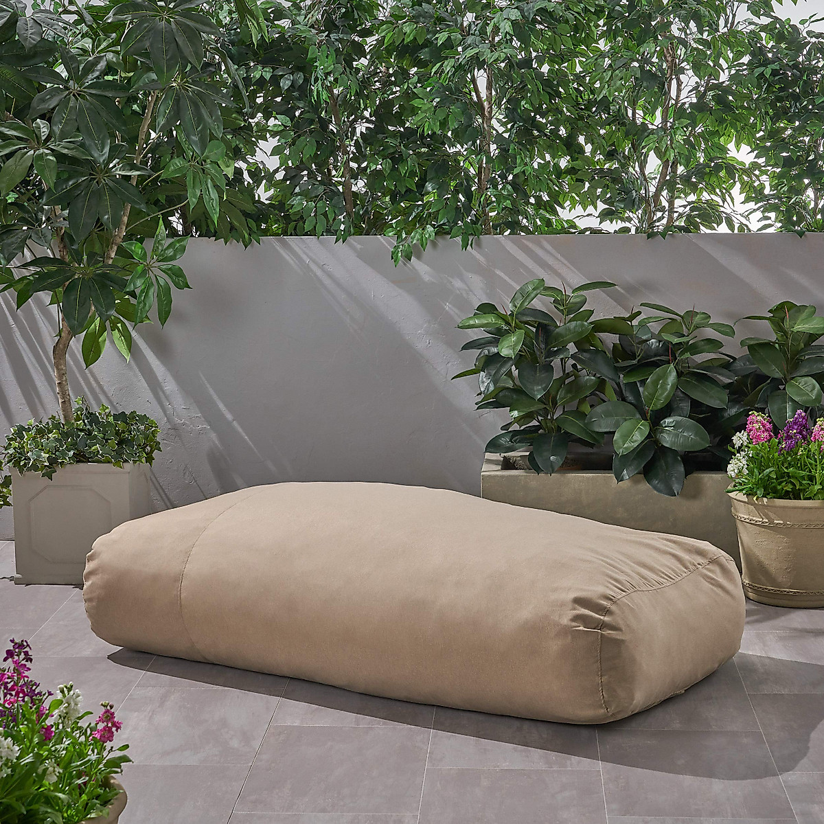 Christopher Knight Home Vivien Outdoor Water Resistant 6'x3' Lounger Bean Bag, Tuscany, Small