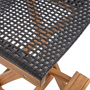 GDFStudio Outdoor Folding Acacia Wood Barstools (Set of 2), and Brown