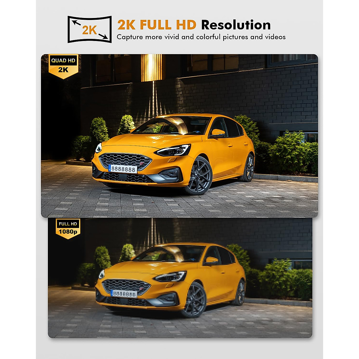 DIHOOM 2K/3MP Solar Camera Surveillance Exterieur for Home Security