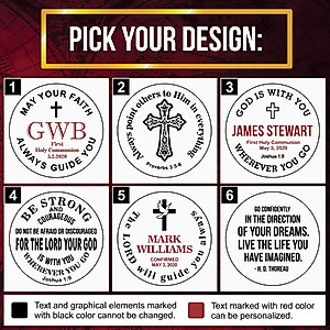 Personalized Christening Gift (6 Designs) - God is with You - Baptism Gift for a Boy or Girl, Unique Religious Gift, Baby Keepsake, Engraved Antique-Style Compass with a Cross in a Gift Box