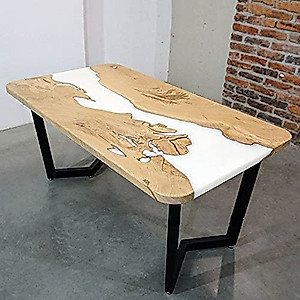 Epoxy Table, Epoxy Resin River Table, Live Edge Wooden Table, Natural Wood,Dining table, Natural Epoxy Table, Resin Table 54X27 inch