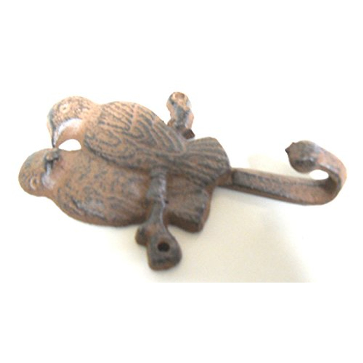 JTW - Cast Iron Antique Style Rust Wall Mount Garden Blue Birds Coat Hooks Hook Rack Towel Doves Bird 1 Hook 5.25 Tall.